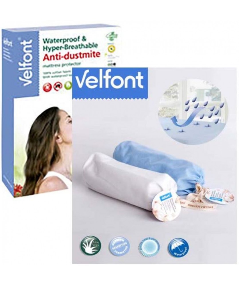 Sábana Bajera Respira Impermeable 100% Algodón Orgánico BLANCO- Velfont